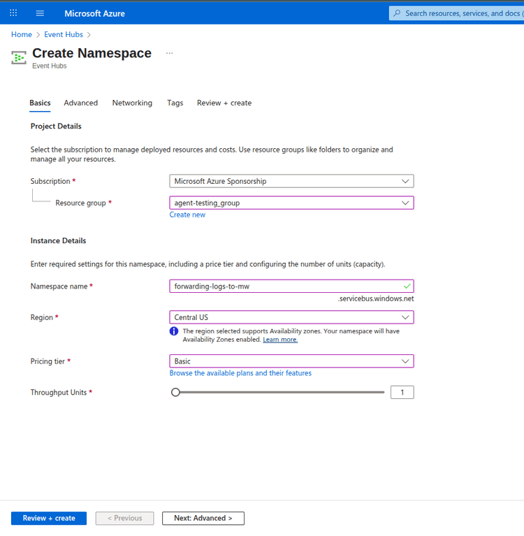 Configure Middleware Integration for Microsoft Azure